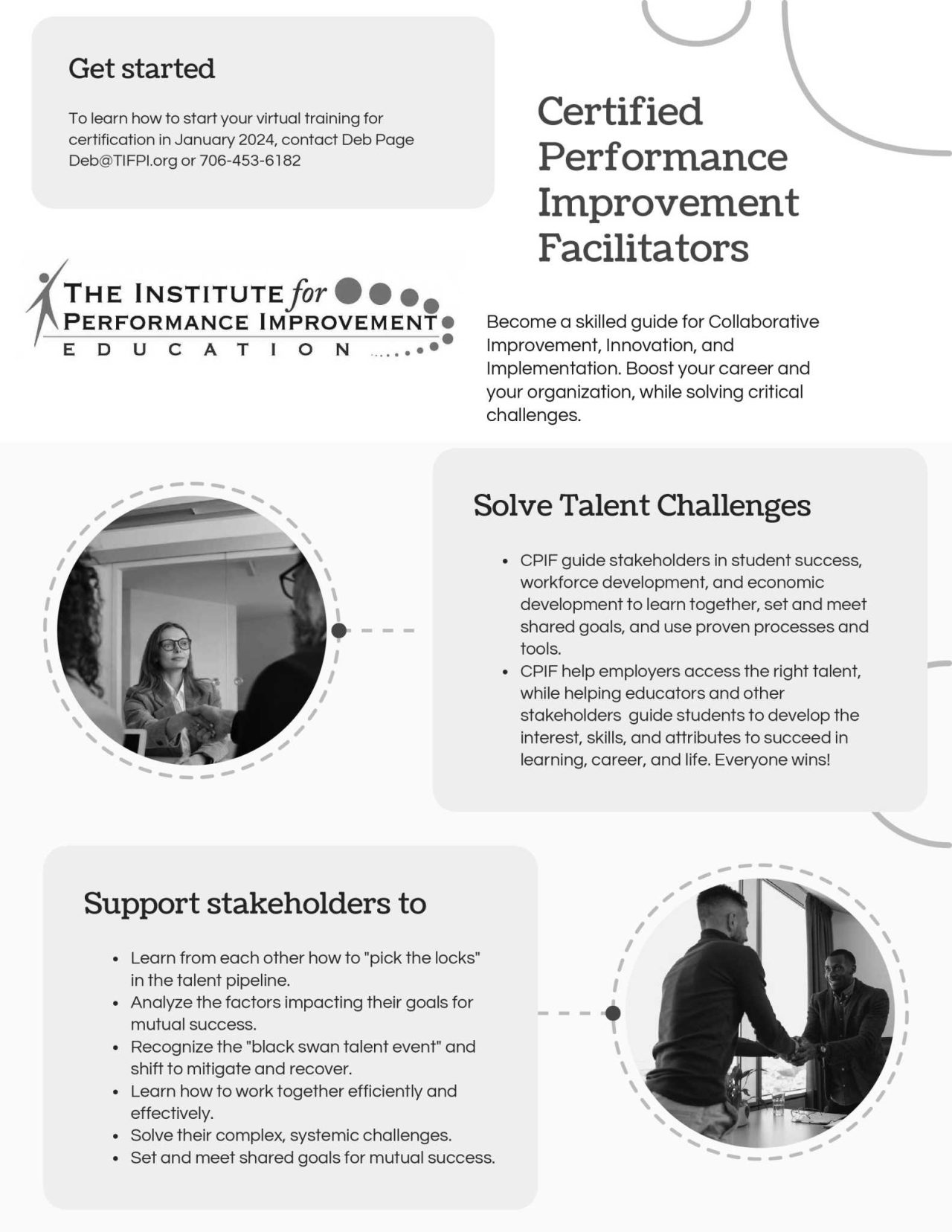 Performance Improvement Facilitator Development and Certification - The ...